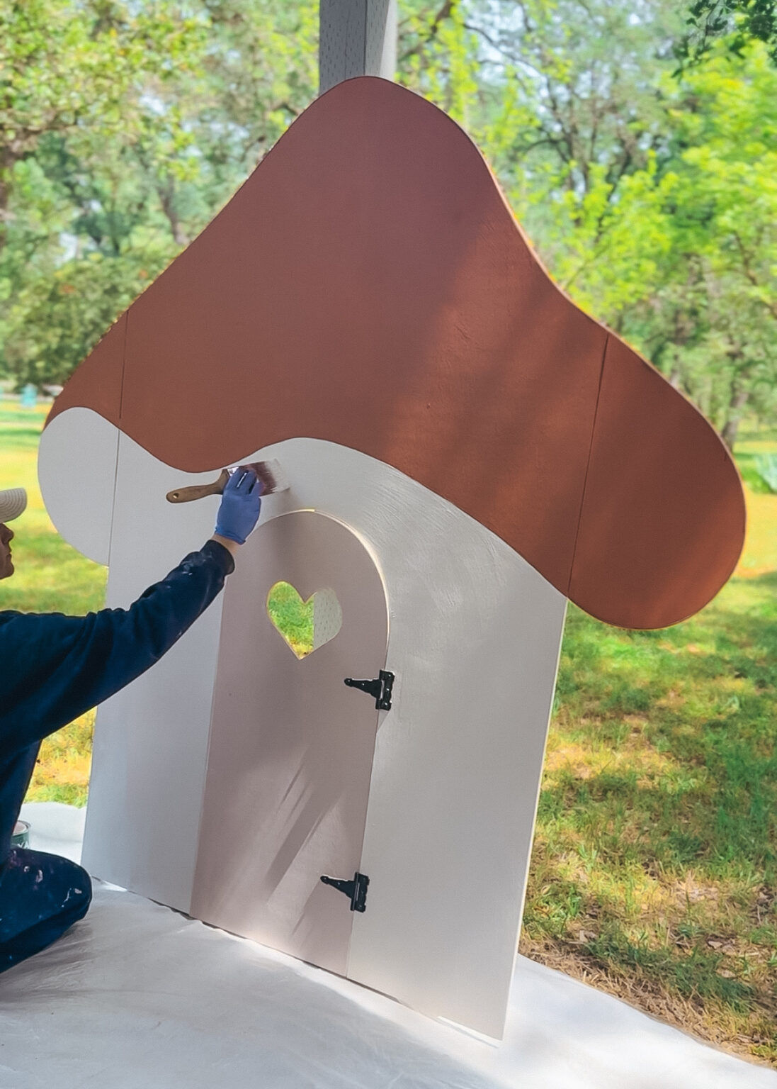 DIY Toadstool Backdrop with Door - An Exciting Day