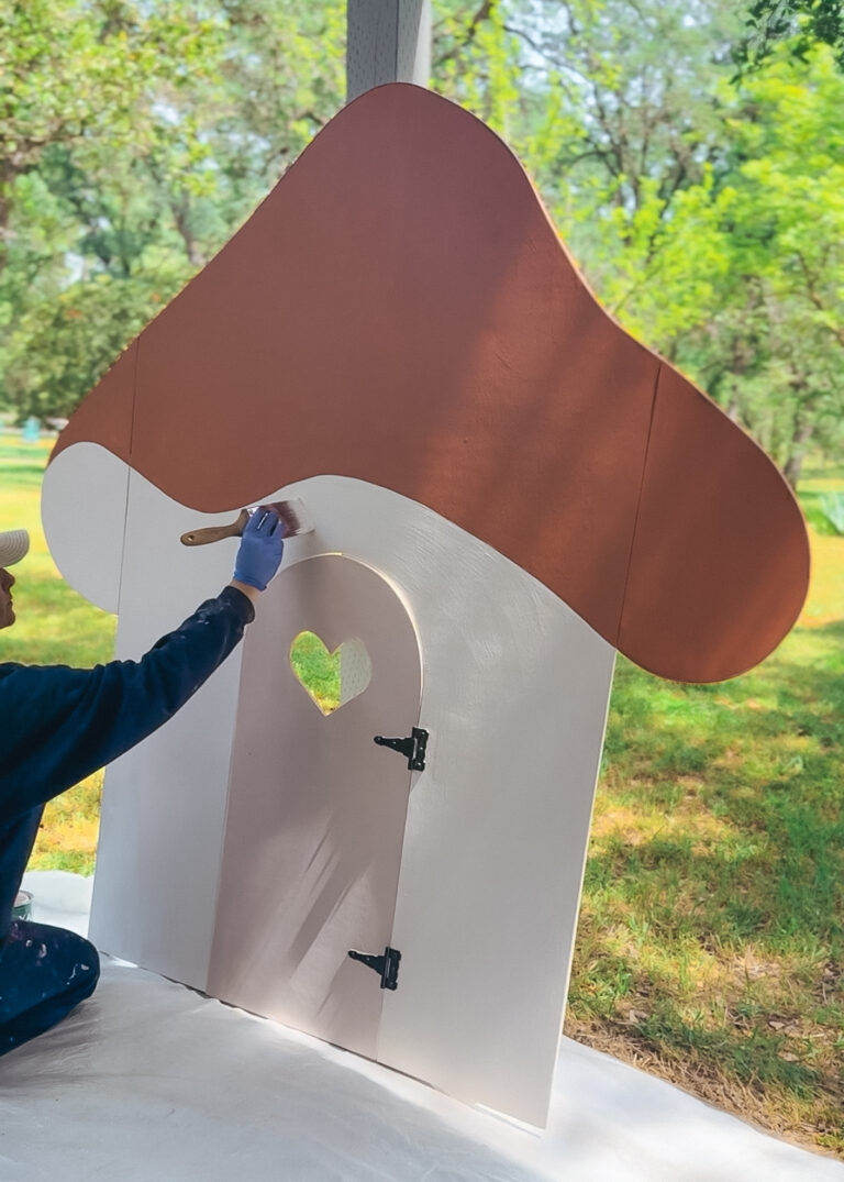 DIY Toadstool Backdrop with Door - An Exciting Day